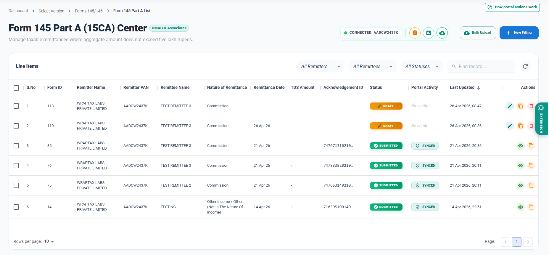 Dashboard Interface